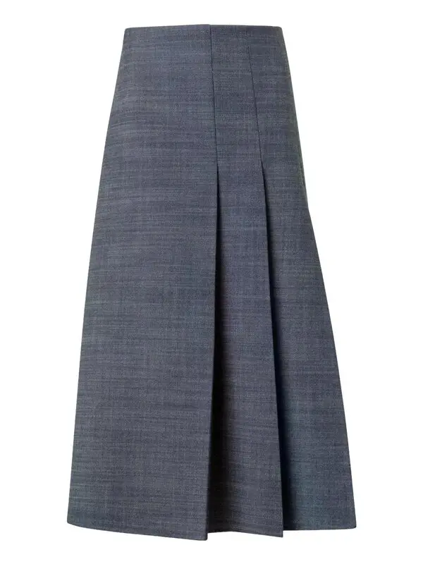 Akris A-line Pleated Skirt - Grey