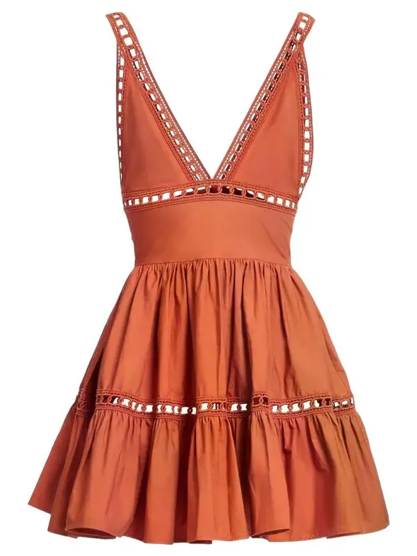 Elie Saab V-neck Mini Dress - Orange