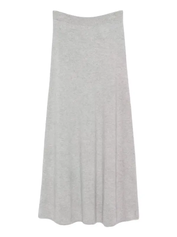 LISA YANG Ribbed-trim Cashmere Skirt - Grey