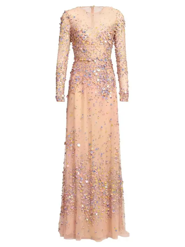 Elie Saab Sequin-embellished Maxi Dress - Pink