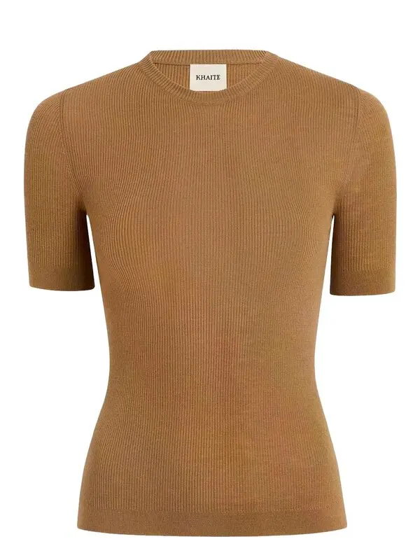 Khaite Celina Ribbed T-shirt - Brown