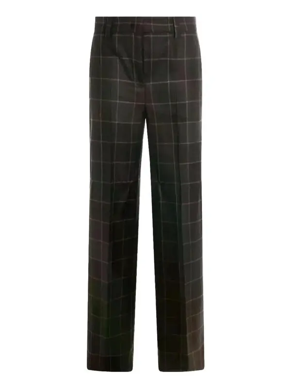 Incotex Wool Checked Pants - Brown