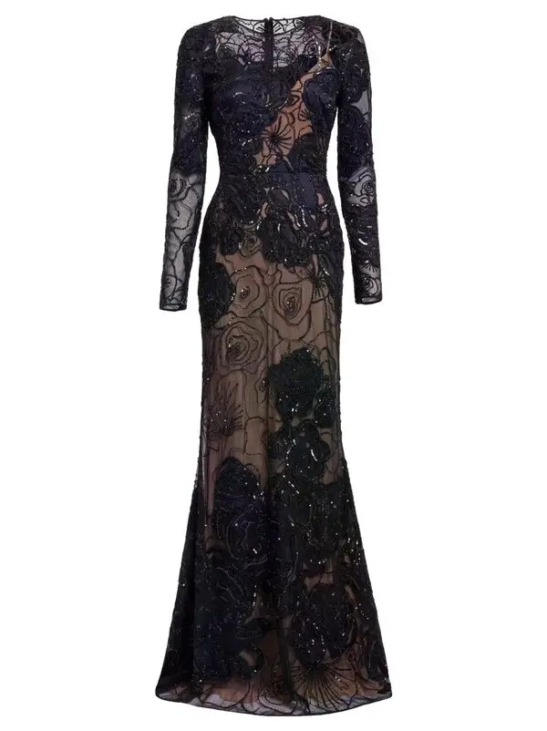 Elie Saab Bead-embellished Maxi Dress - Black