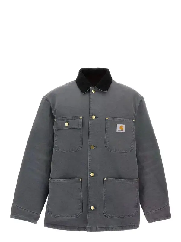 Carhartt Work In Progress Corduroy-collar Patch-pocket Jacket - Grey