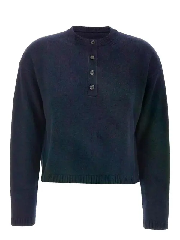 Max Mara London Half-buttoned Sweater - Blue