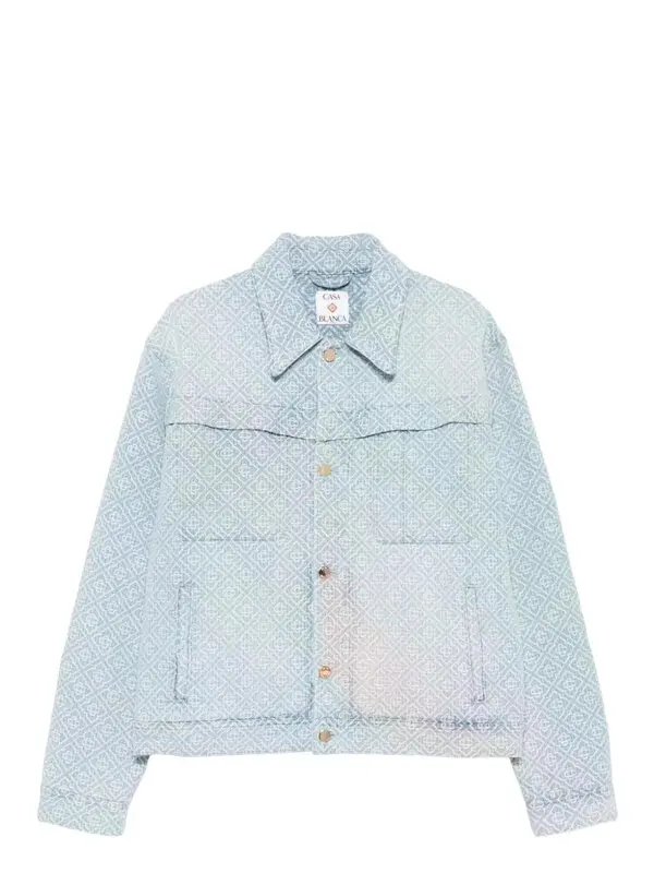 Casablanca Monogram-patterned Button-up Jacket - Blue