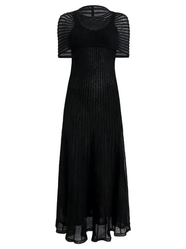 Khaite Thora Striped Dress - Black
