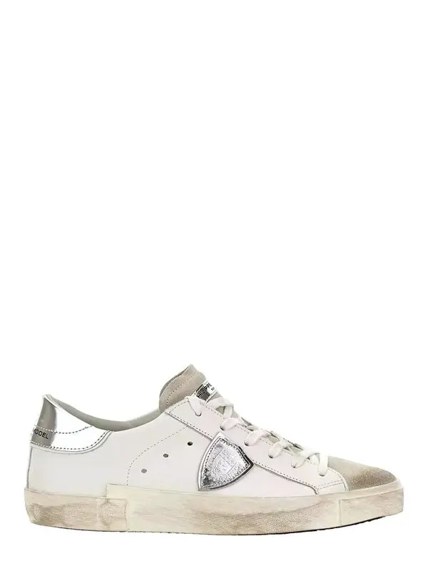 Philippe Model Panelled Leather Sneakers - White