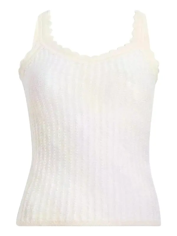Khaite Ennio Scalloped Tank - White