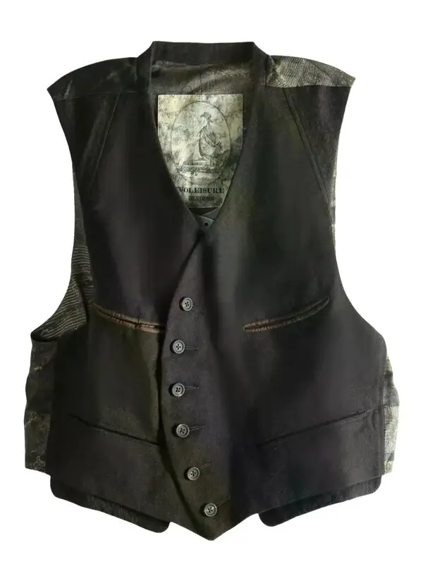 ZIGGY CHEN Buttoned Wool Gilet - Green