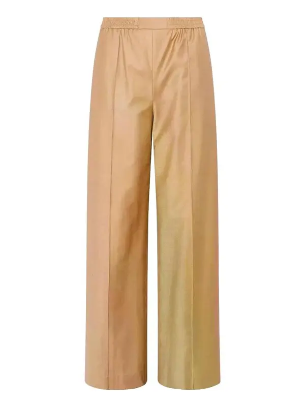 YVES SALOMON Elasticated Waistband Flannel Trousers - Brown