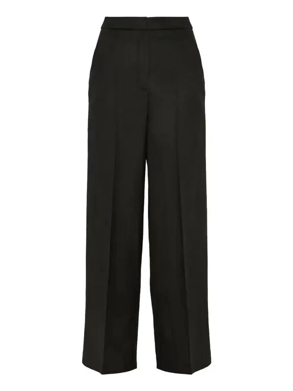 YVES SALOMON Tailored Flannel Trousers - Black