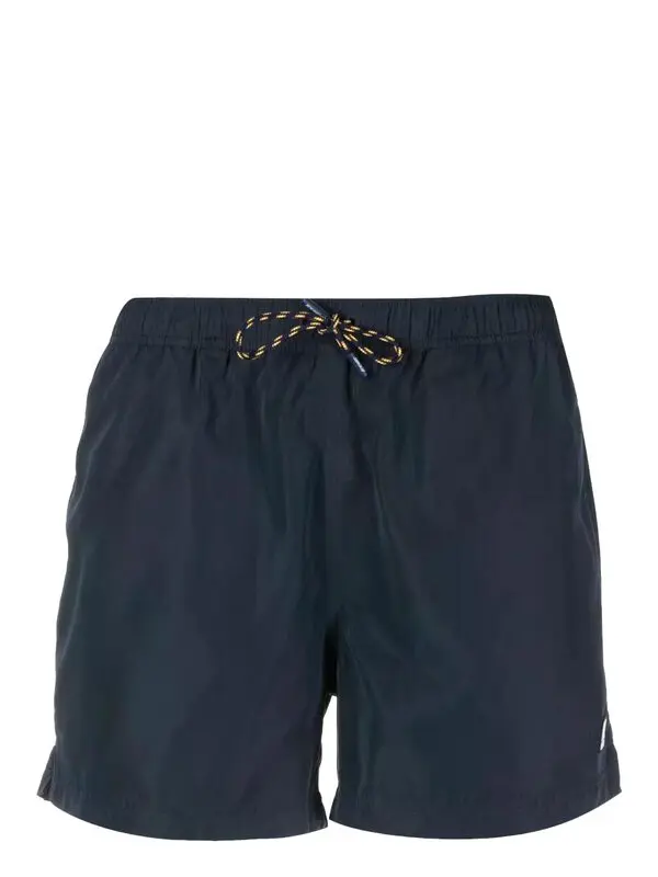 K-WAY Logo-patch Swim Shorts - Blue