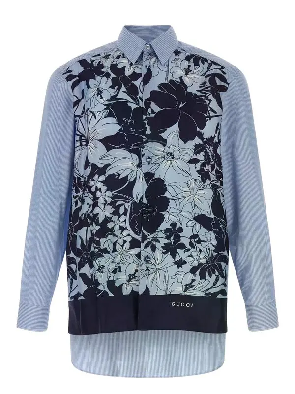 Gucci Floral-print Shirt - Blue