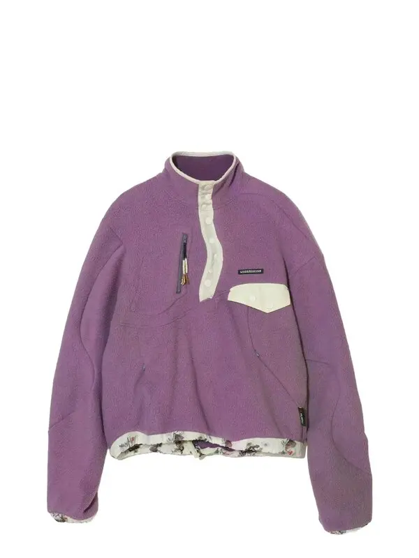 UNDERCOVERISM Floral Trim Fleece Sweatshirt - Purple