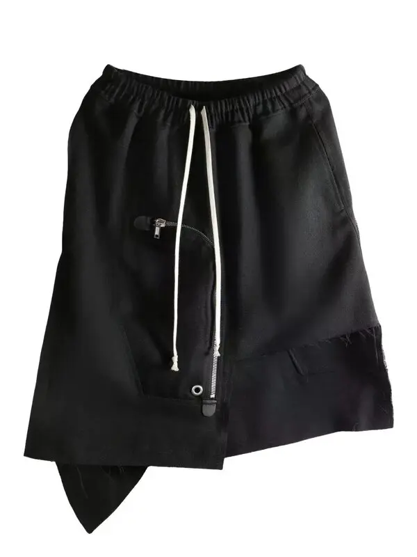 Rick Owens Dracca Drawstring Asymmetric Mini Skirt - Black