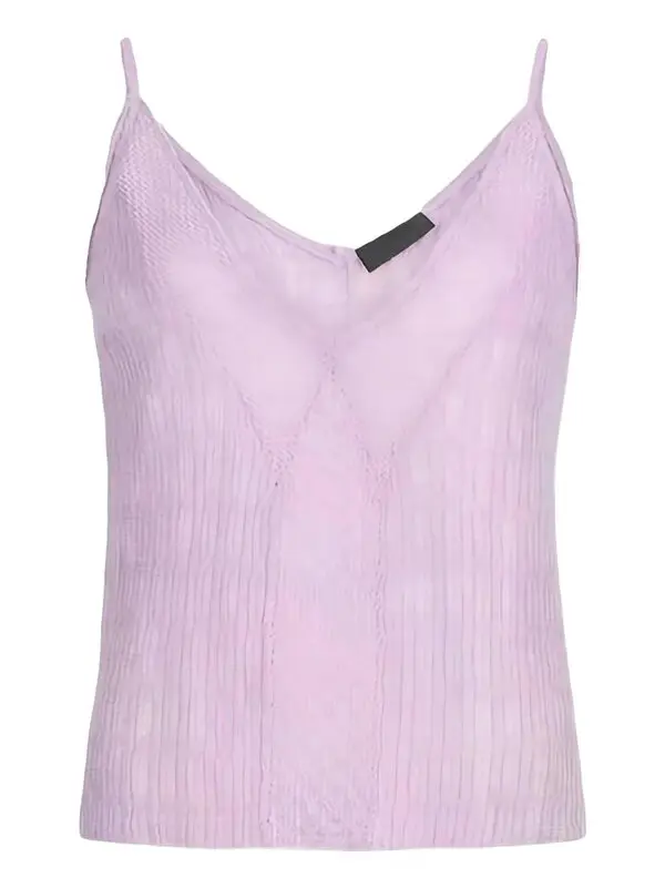 Liu Jo Lace Stitch V-neck Top - Pink