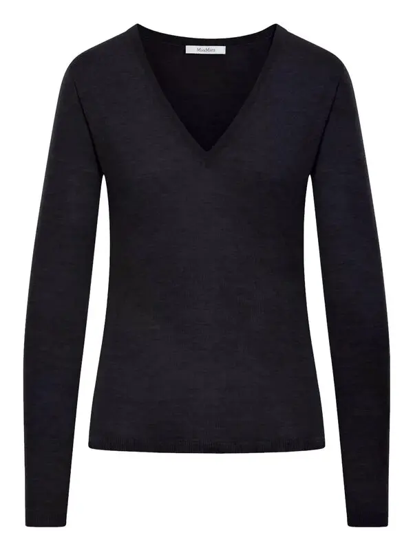 Max Mara V-neck Cashmere Sweater - Black