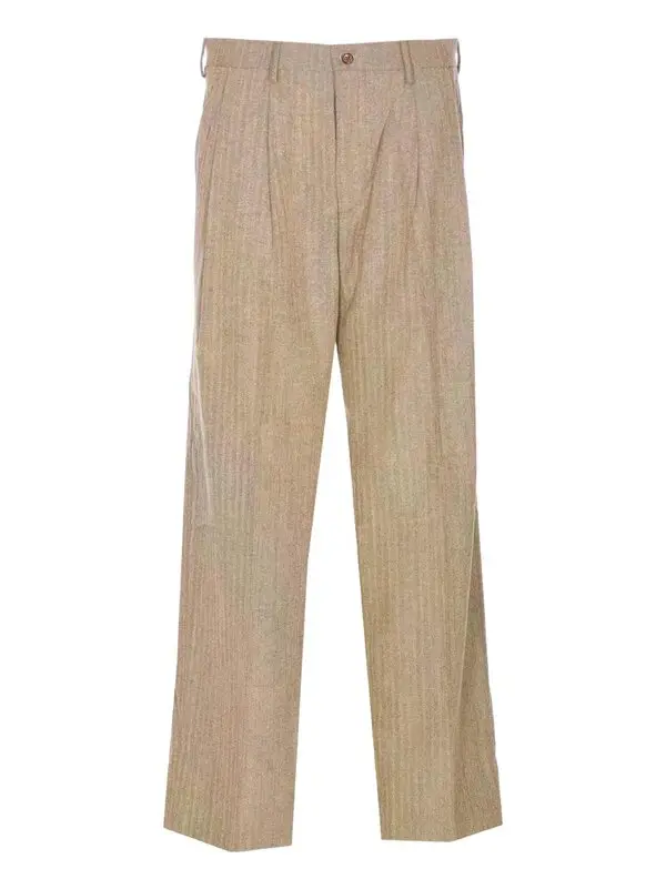 Nn07 Pleated Trousers - Brown
