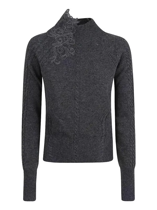 Ermanno Scervino Lace Cable-knit Jumper - Grey