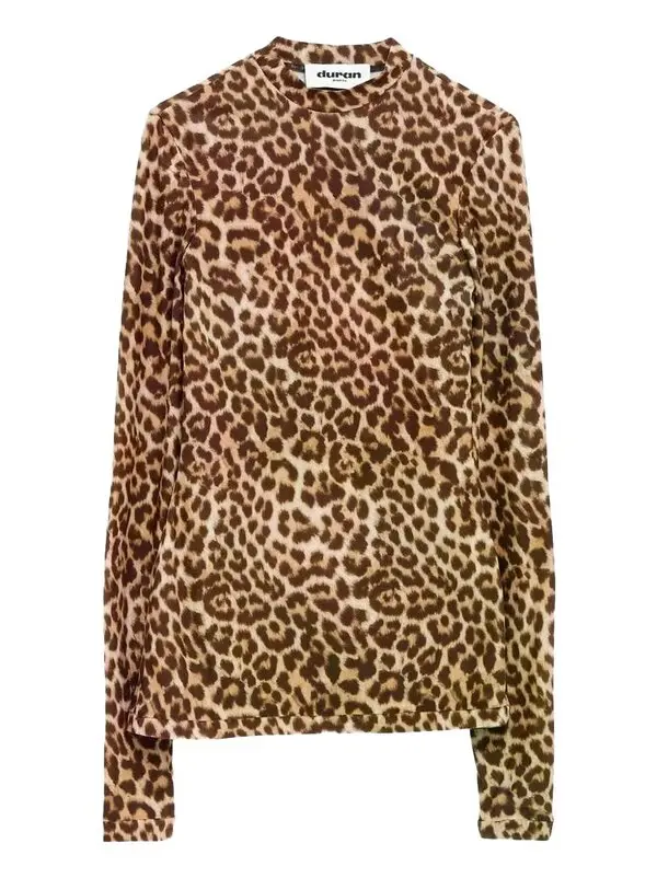 DURAN LANTINK Leopard Print Top - Brown