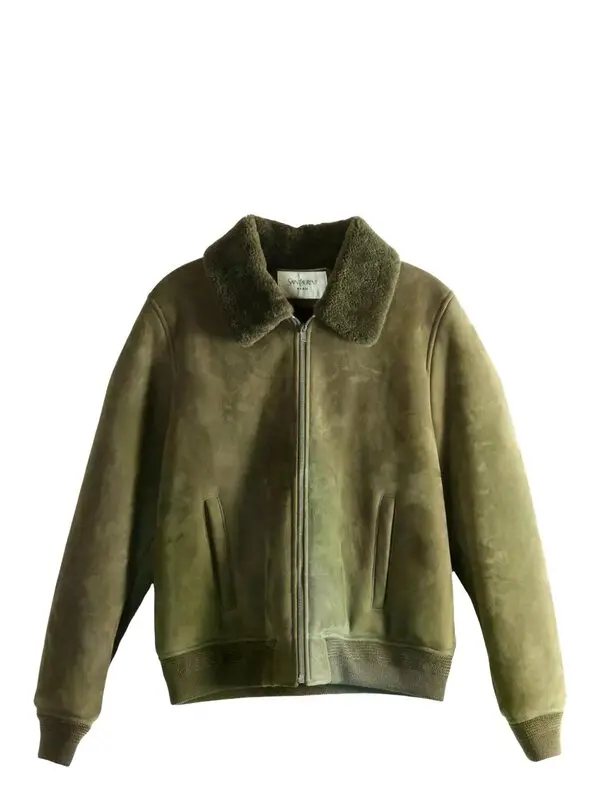 Saint Laurent Shearling Collar Jacket - Green