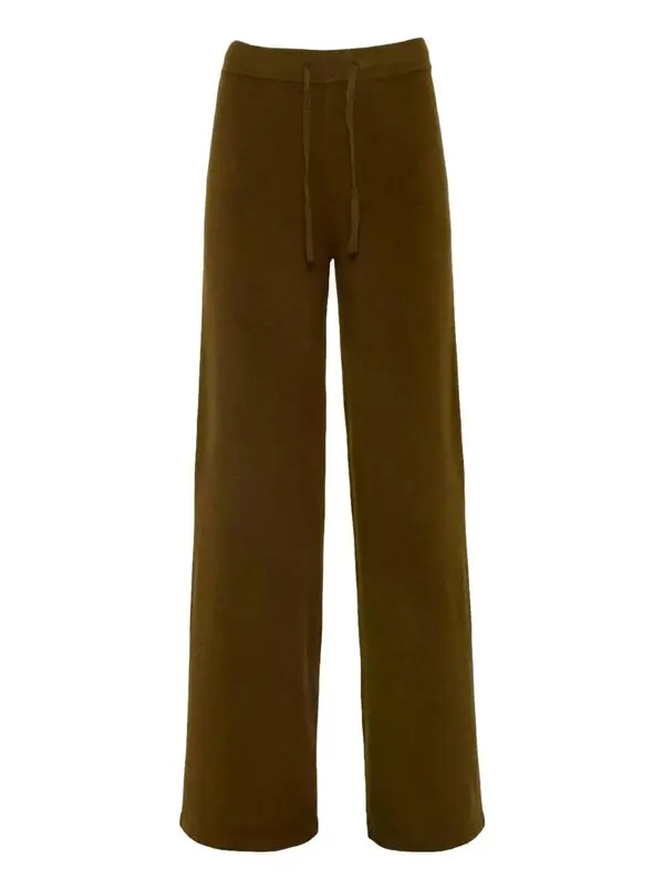 YVES SALOMON Knit Wide-leg Trousers - Green