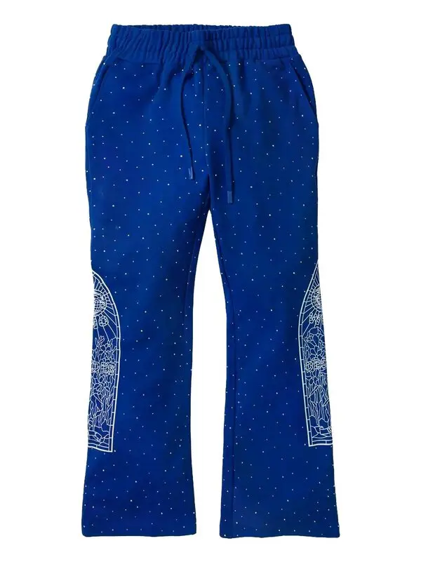 WHO DECIDES WAR BY EV BRAVADO Rhinestone-embellished Track Pants - Blue