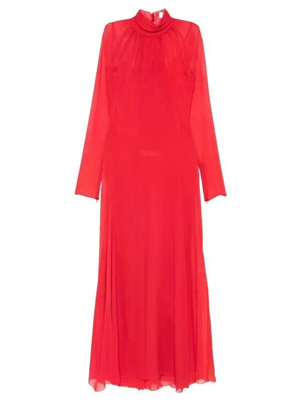 Blumarine High-neck Long-sleeve Dress - Red