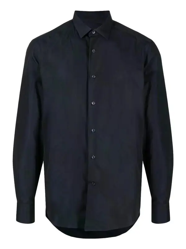 LANVIN Spread-collar Cotton Shirt - Blue