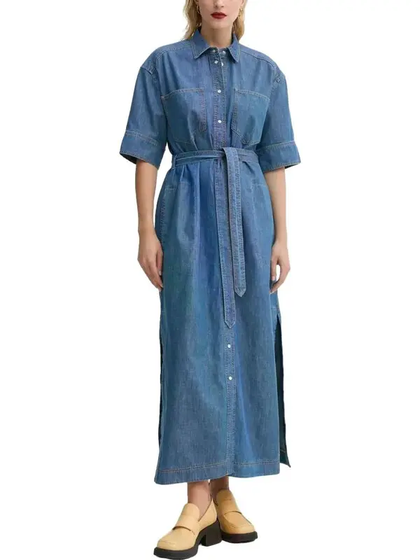 Munthe Belted Denim Shirt Dress - Blue