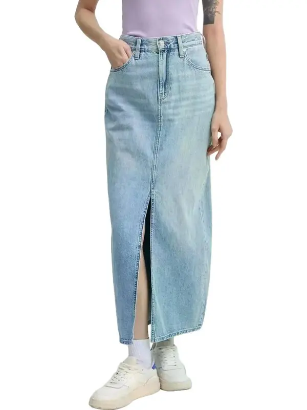 G-star Raw Denim Centre-split Midi Straight Skirt - Blue