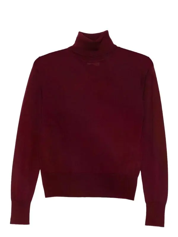 FORTE_FORTE Roll-neck Fine Knit Sweater - Red