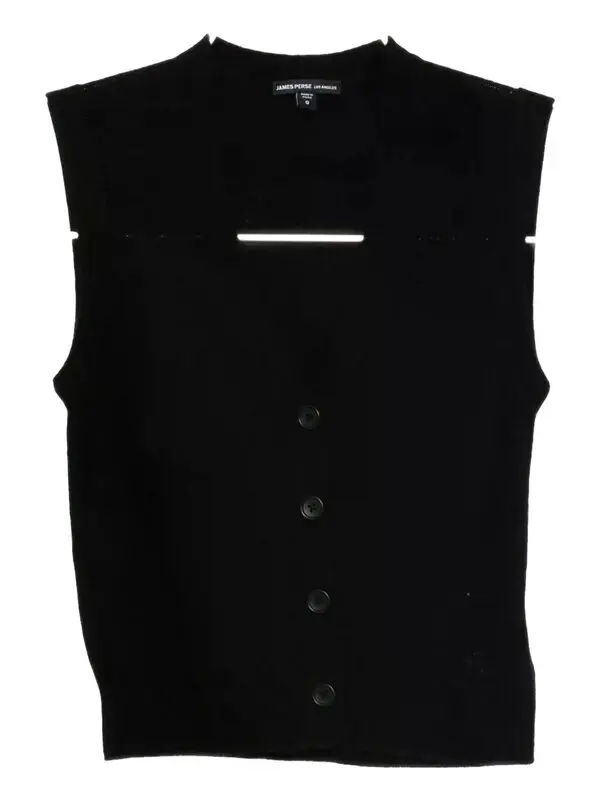 JAMES PERSE Cashmere Button-up Vest - Black