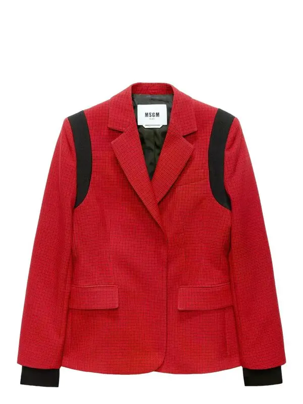 MSGM Paneled Blazer - Red