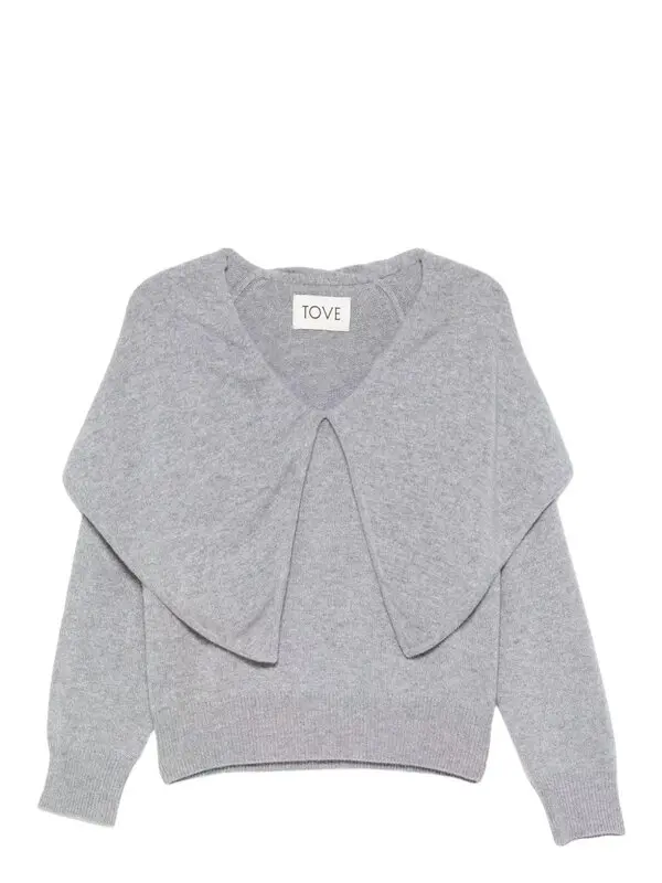 Tove Malia Wide-collar Jumper - Grey