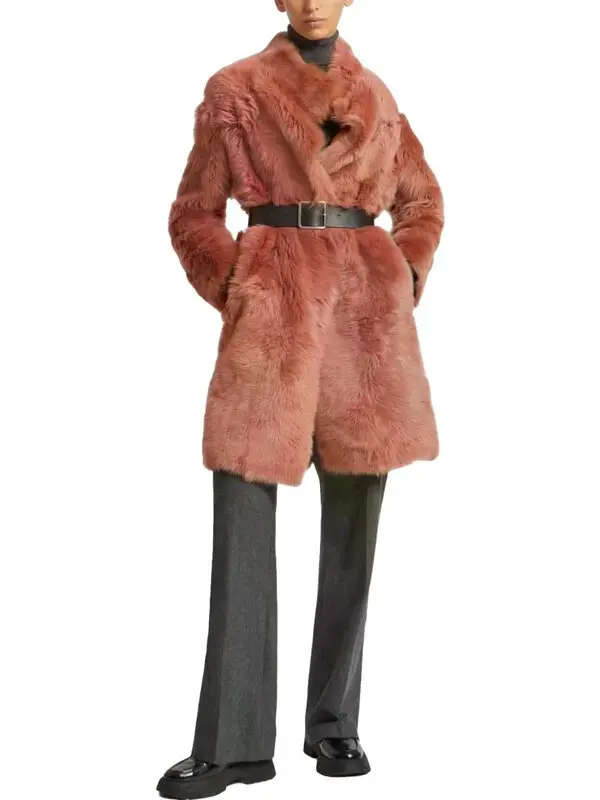 YVES SALOMON Lamb Fur Coat - Pink