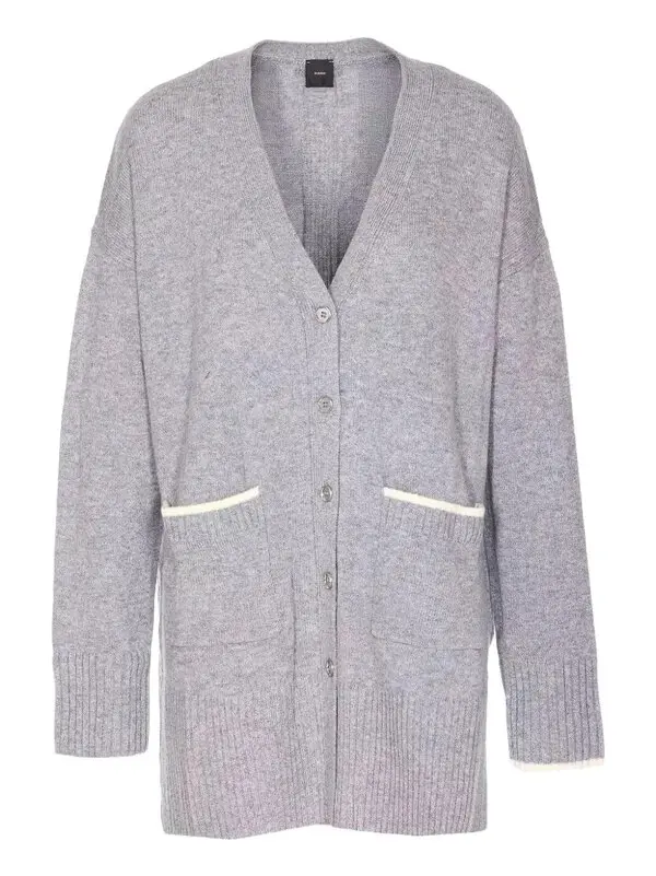 Pinko Patch-pocket Ribbed Cardigan - Grey