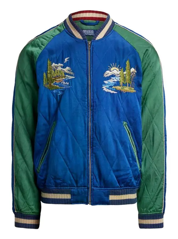 Polo Ralph Lauren Embroidered Quilted Jacket - Blue