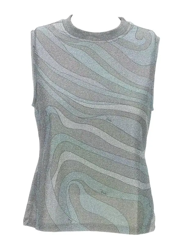 Emilio Pucci Abstract-motif Sleeveless Top - Grey