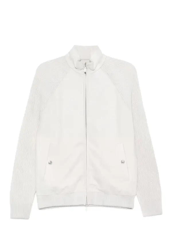 Eleventy Panelled Bomber Jacket - White
