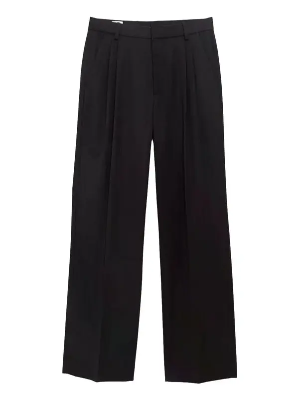 Casablanca Pleated Wool Trousers - Black