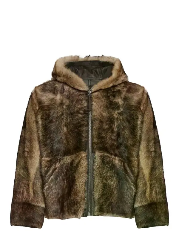 YVES SALOMON Reversible Toscana Lambskin Hoodie - Brown