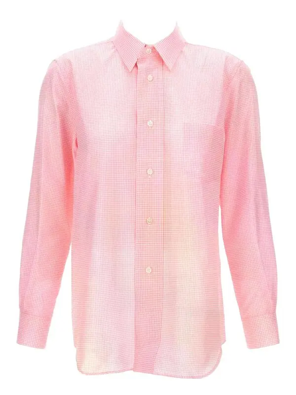 Comme Des Garçons Checked Long-sleeve Shirt - Pink