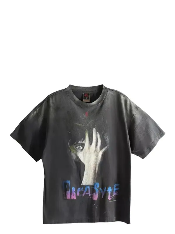 SAINT MXXXXXX Graphic Print T-shirt - Black