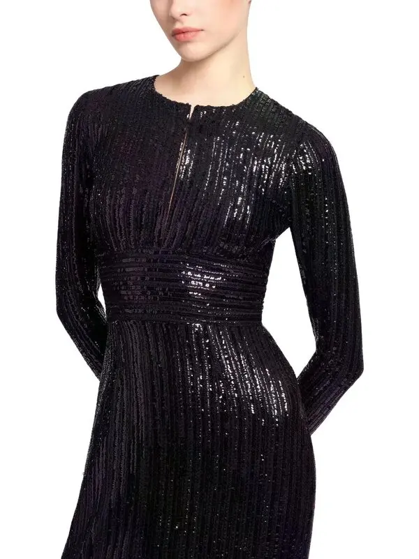 Elie Saab Sequin-embellished Maxi Dress - Black
