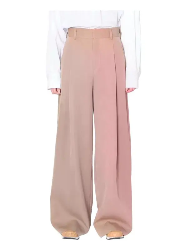 Kolor Pleated-front Palazzo Pants - Brown
