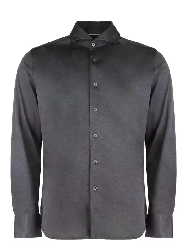 Canali Long-sleeve Cotton Shirt - Grey