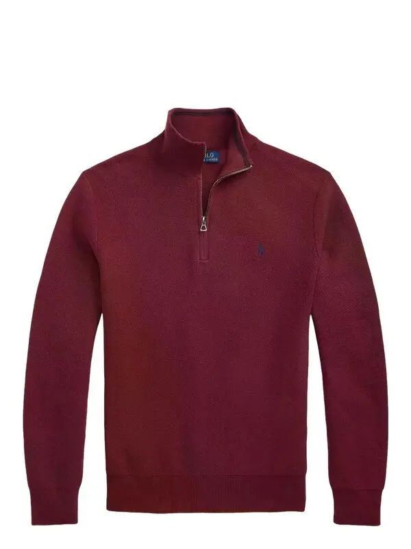 Polo Ralph Lauren Zip-neck Long-sleeve Sweater - Red