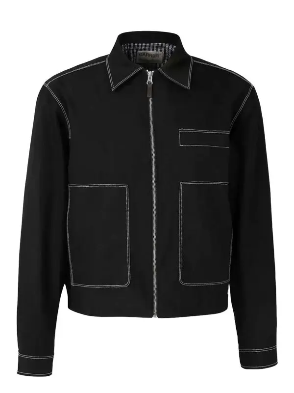 CARRER Bay Contrast-stitch Shirt Jacket - Black